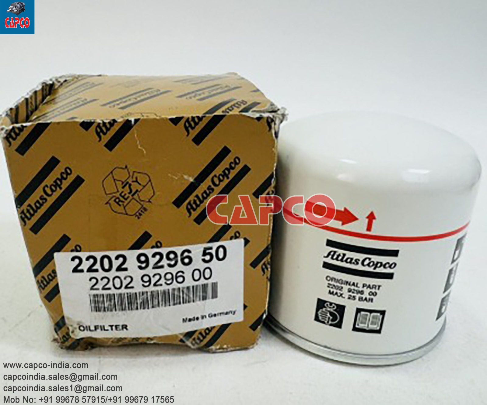 OIL FILTER – 2202929600 ATLAS COPCO – CAPCO India